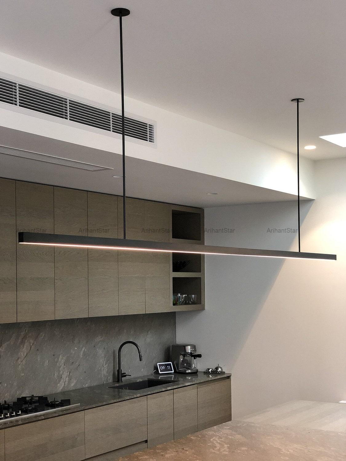 10 Feet Linear Hanging Light 100Watt For Office Profile Pendant Light