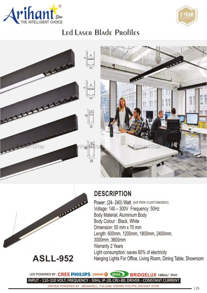 ArihantStar 42W Hanging Linear Lazer Pendant Spotlight Black