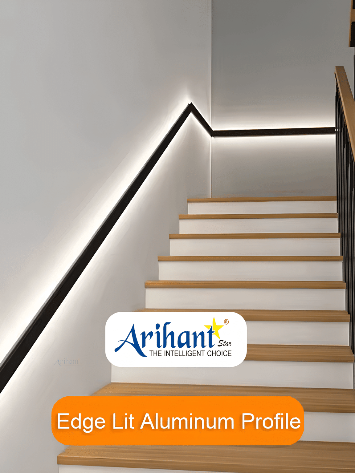 Arihant Star 50mm Profile Light 2 Side Ceiling Surface Black