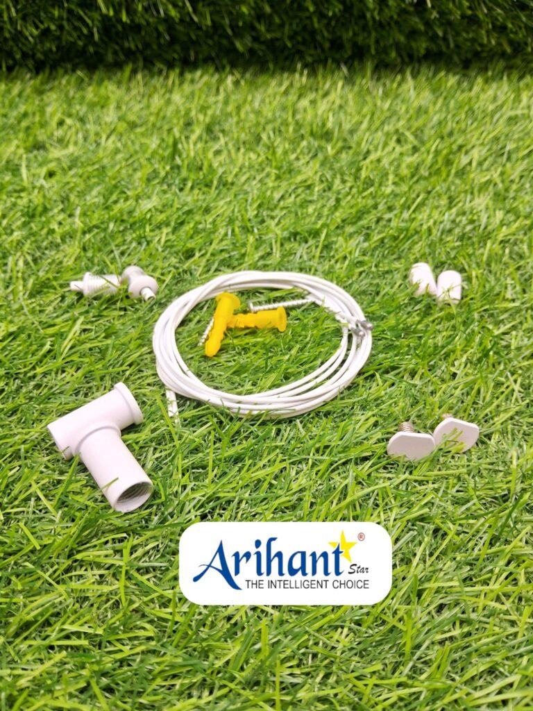 Hanging Wire Rope For Lights In White 1Meter Accessories Set